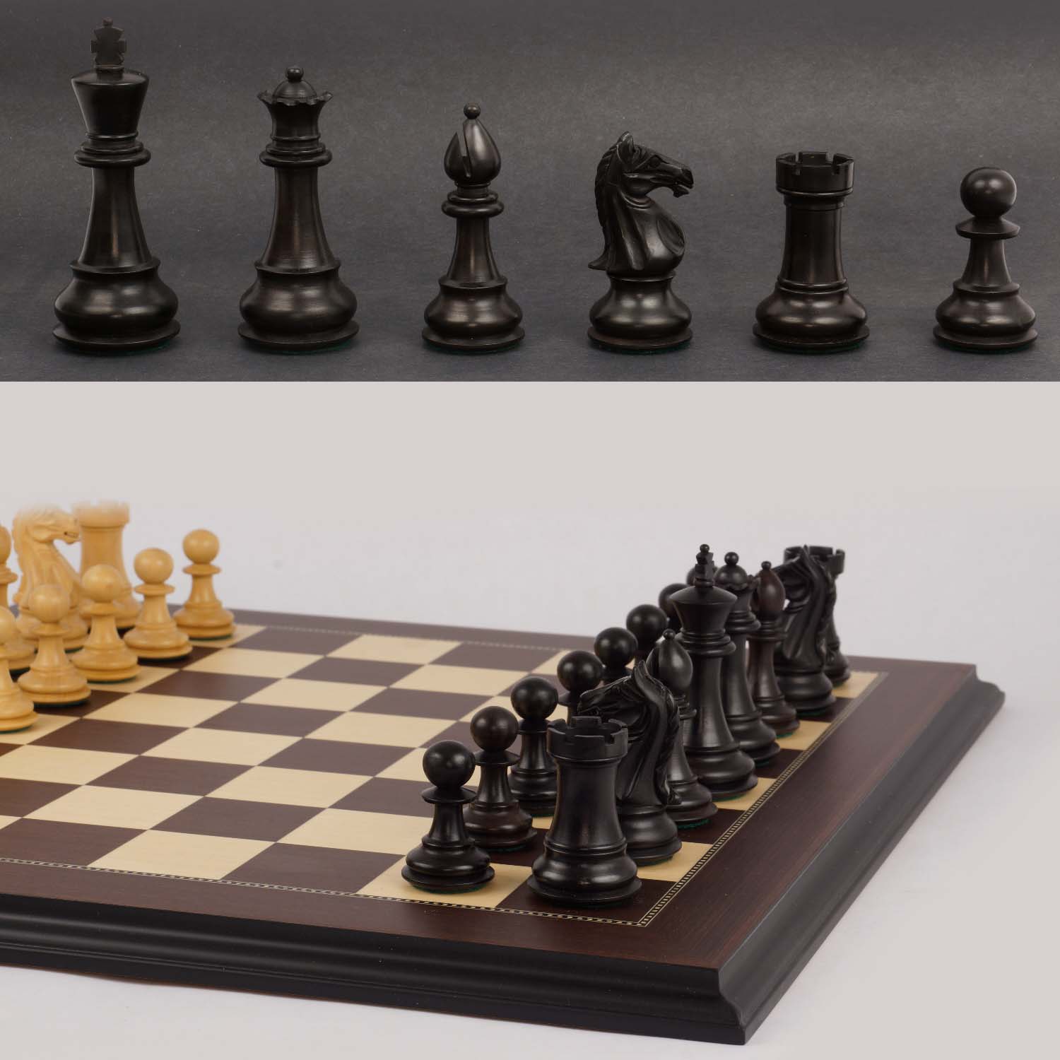 26" Mark of Westminster Ebonized Imperator Presidential Staunton Chess Set