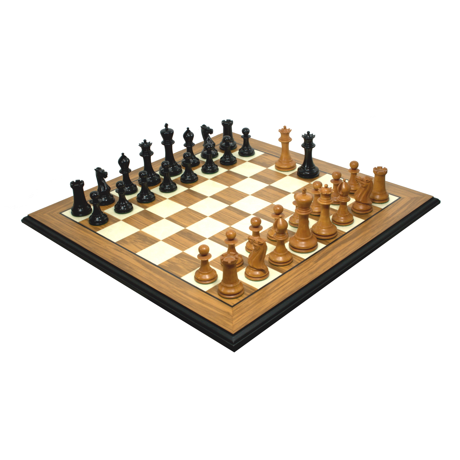 23" 1849 Jacques Reproduction Ebony Staunton Presidential Chess Set