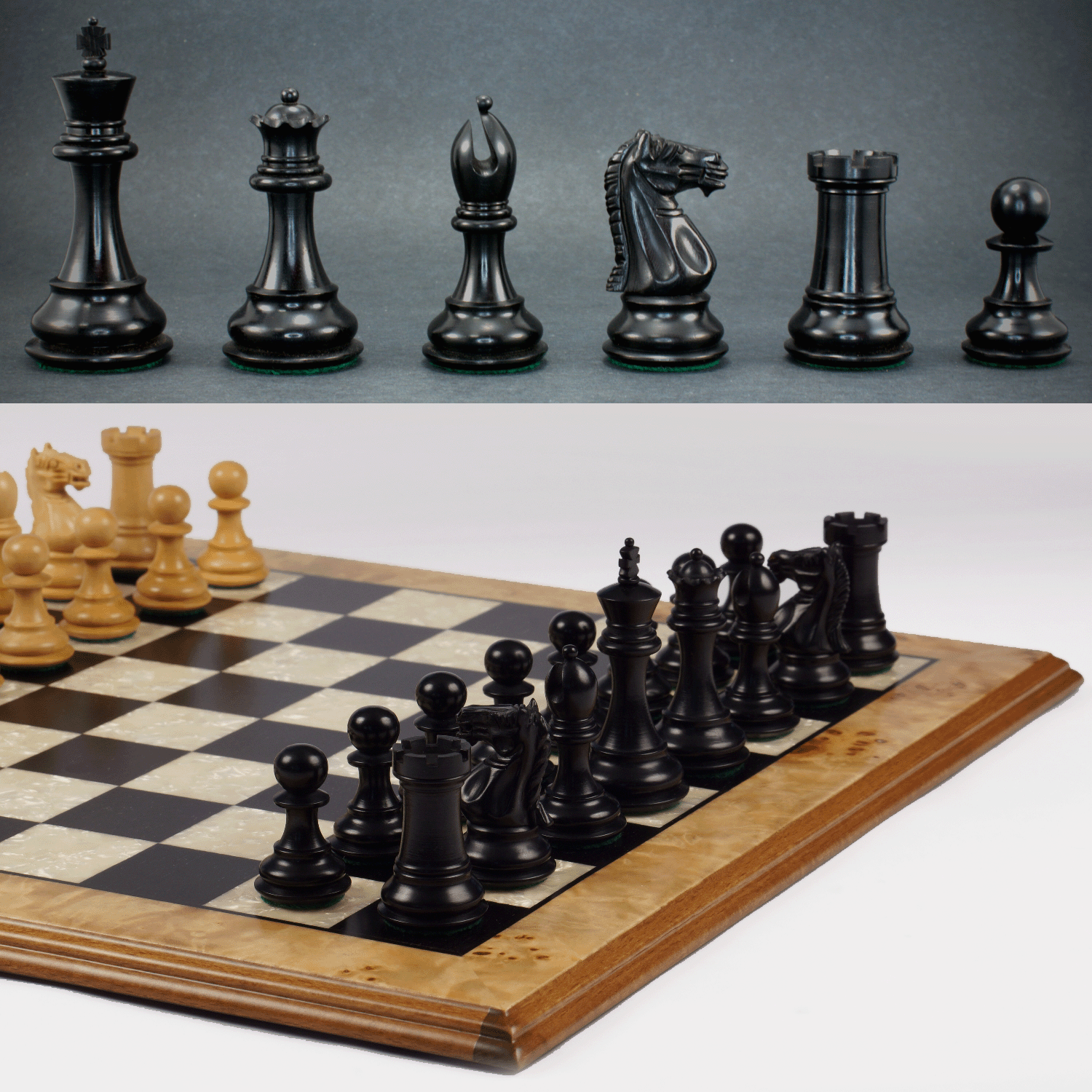 16" Mark of Westminster Ebonized Luxe Legionnaires Turkish Chess Set