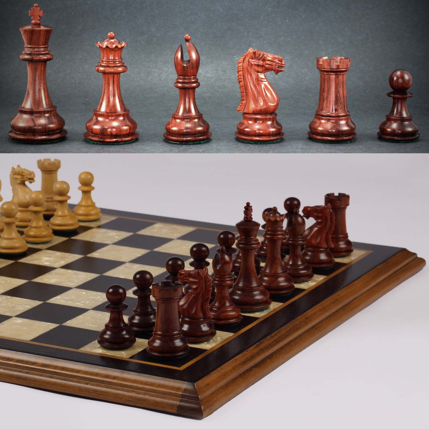 16" Mark of Westminster Padouk Luxe Legionnaires Turkish Chess Set