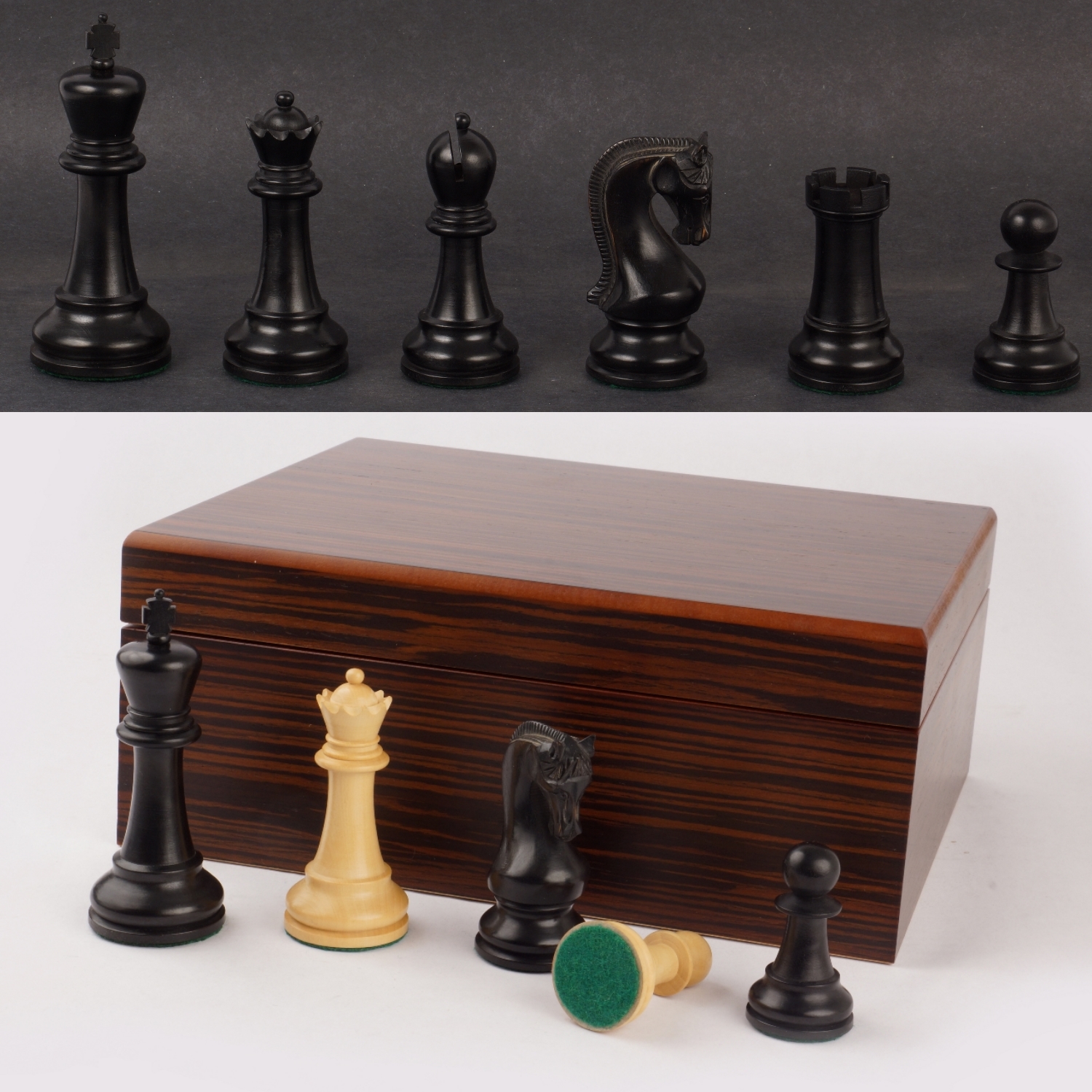4.25" Mark of Westminster Ebonized Old World Staunton Chess Pieces