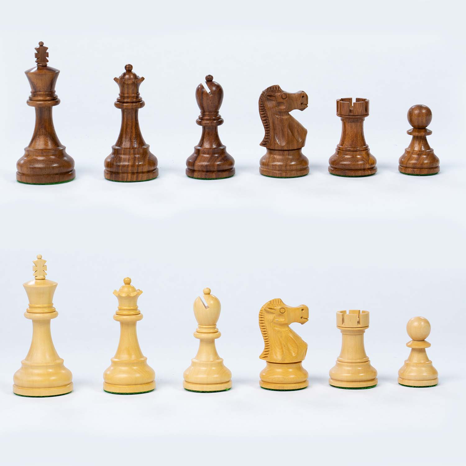 3 3/4" Deluxe Honey Rosewood Stauton Chess Pieces