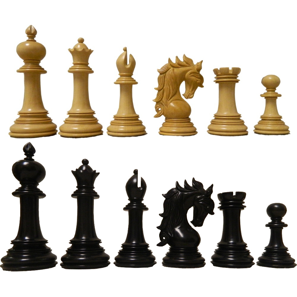 4 1/2" Ebony Antiquities - Hera Staunton Chess Pieces
