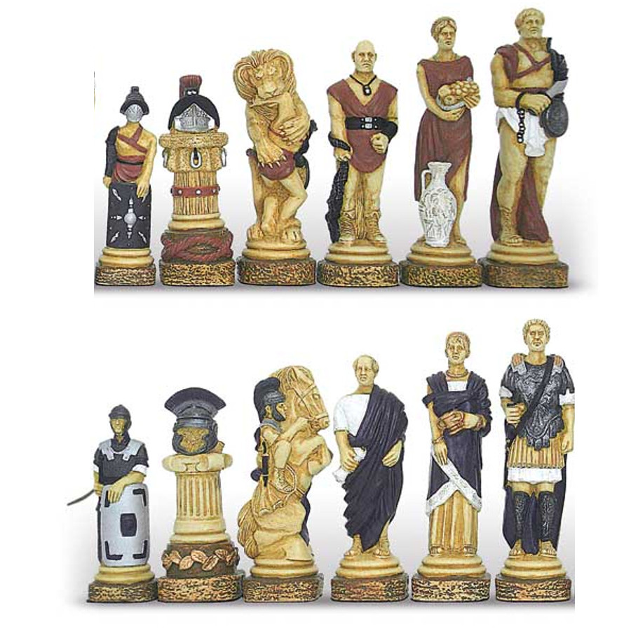 5" Spartacus Revolution Hand Decorated Crushed Stone Chess Pieces