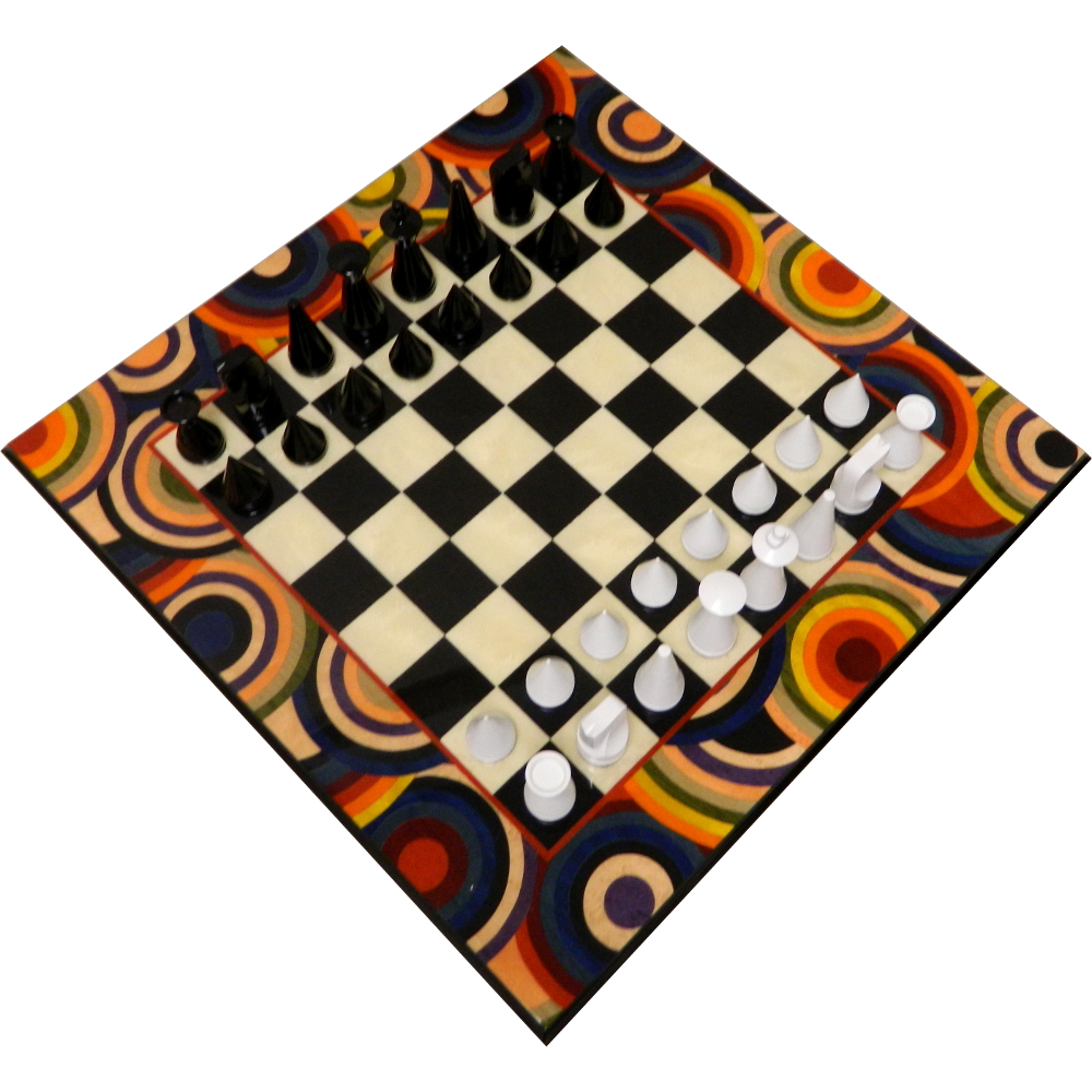 18" Italian Modern Wooden Artistic Chess Set