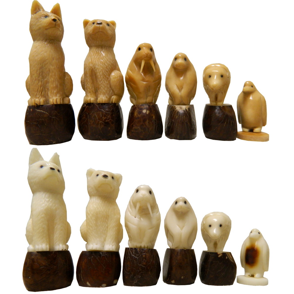 Tagua Organic Ivory North Pole Chess Pieces