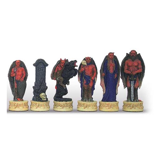 Demon Vs Angel Playing Chess