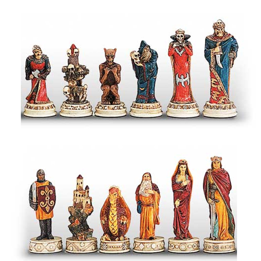Good v.s Evil Hand Painted Polystone Chess Pieces