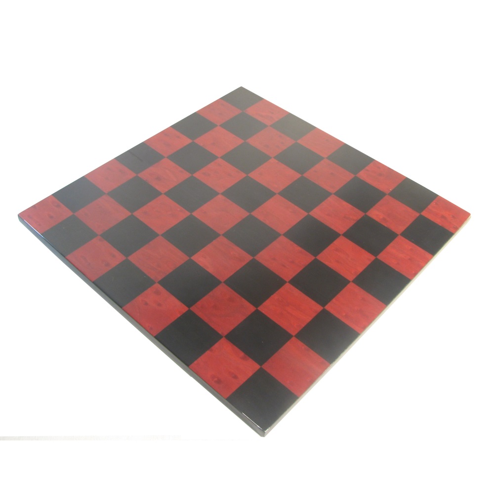 16" Black & Red Briar Glossy Chess Board w/ 2" Squares