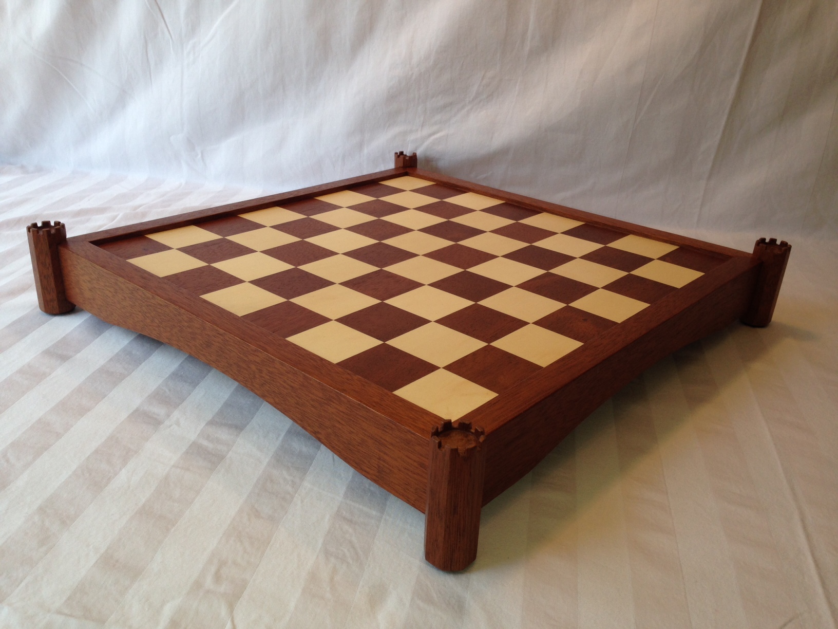 14" Queens Castle Chess Board with 1 3/4" Squares