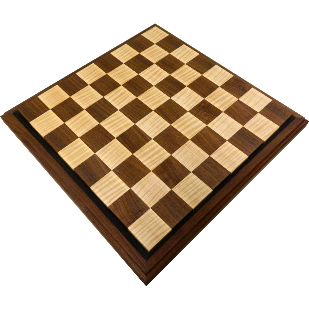 16" Solid Maple & Walnut Tapered Chess Board w/ 1 3/4" Squares