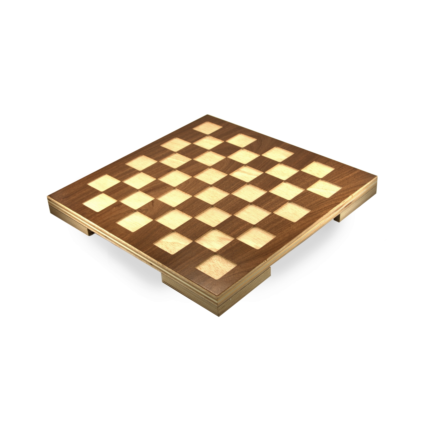 16" Raised Baltic Plywood Chess Board with 1.75" Squares