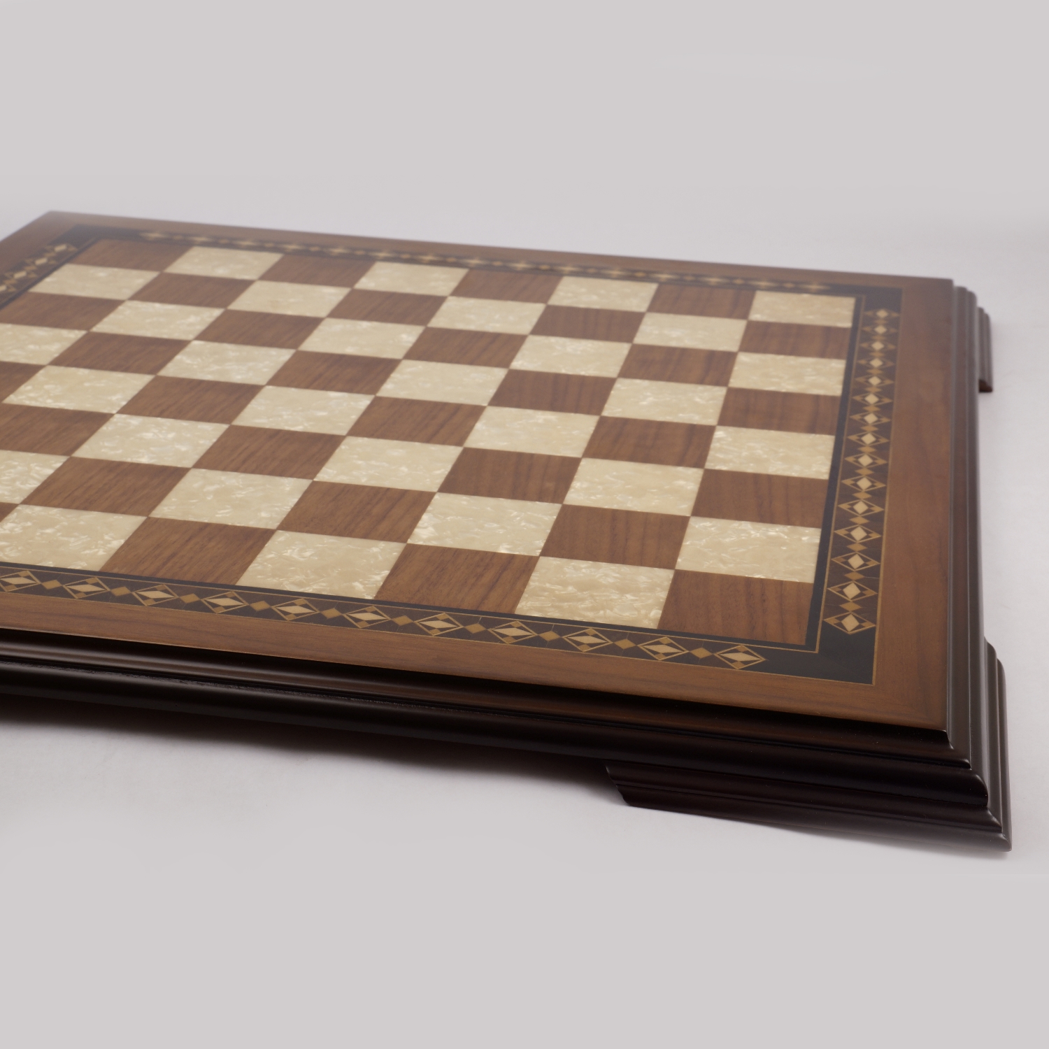 23" Walnut Turkish Chess Board with 2 1/4" Squares
