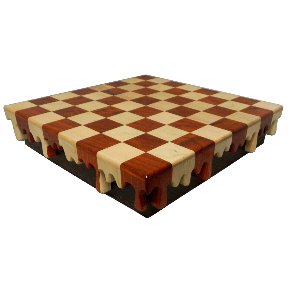 17.75" Padouk Drip Storage Chess Board with 2.25" Squares