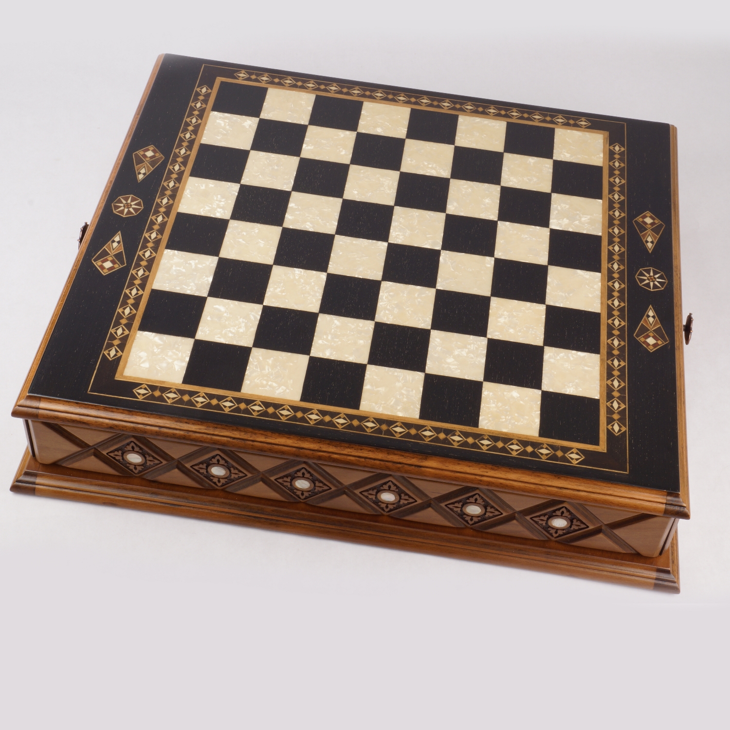 Opulent Turkish Storage Chess Board with 1.5" Squares