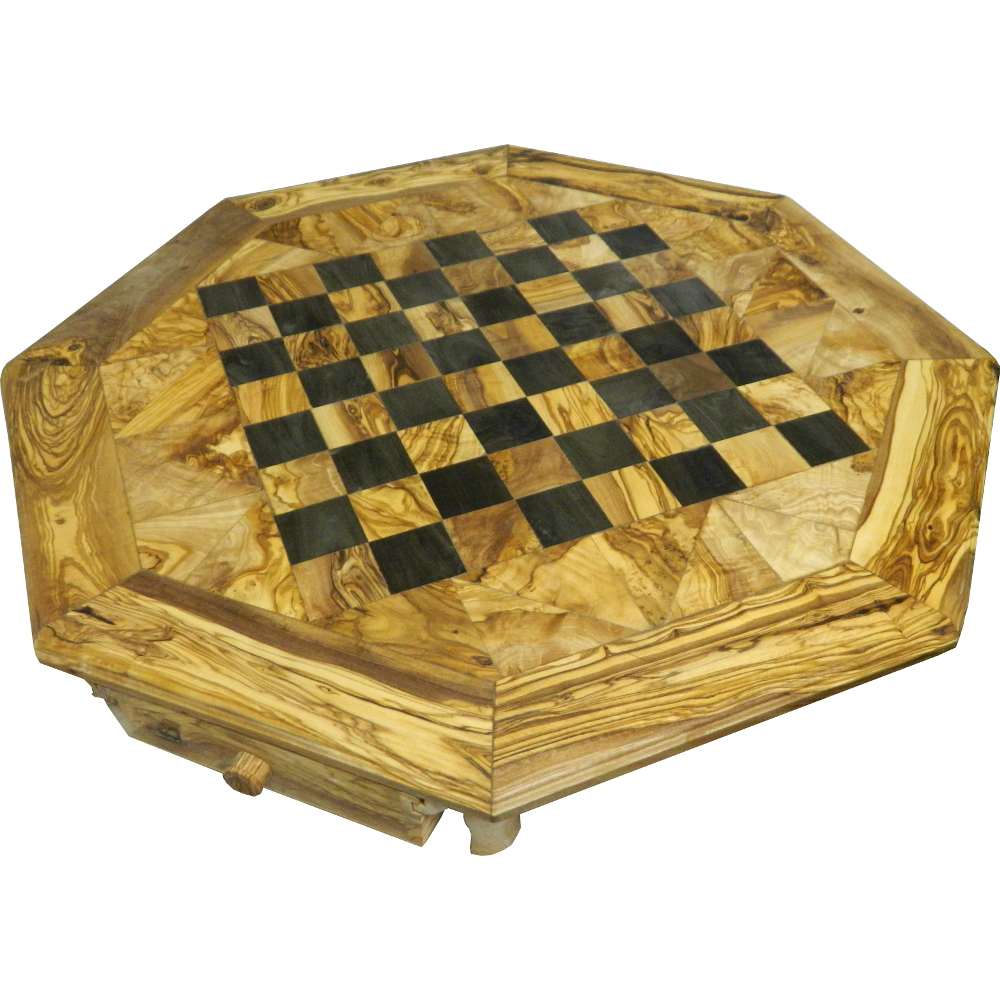 Tournament Beveled Olivewood Storage Chess Board