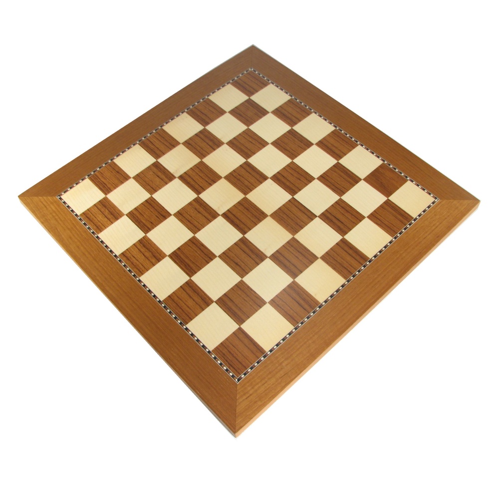 16" Mark of Westminster Chancellor Chess Board - Teak and Maple with 1 ...