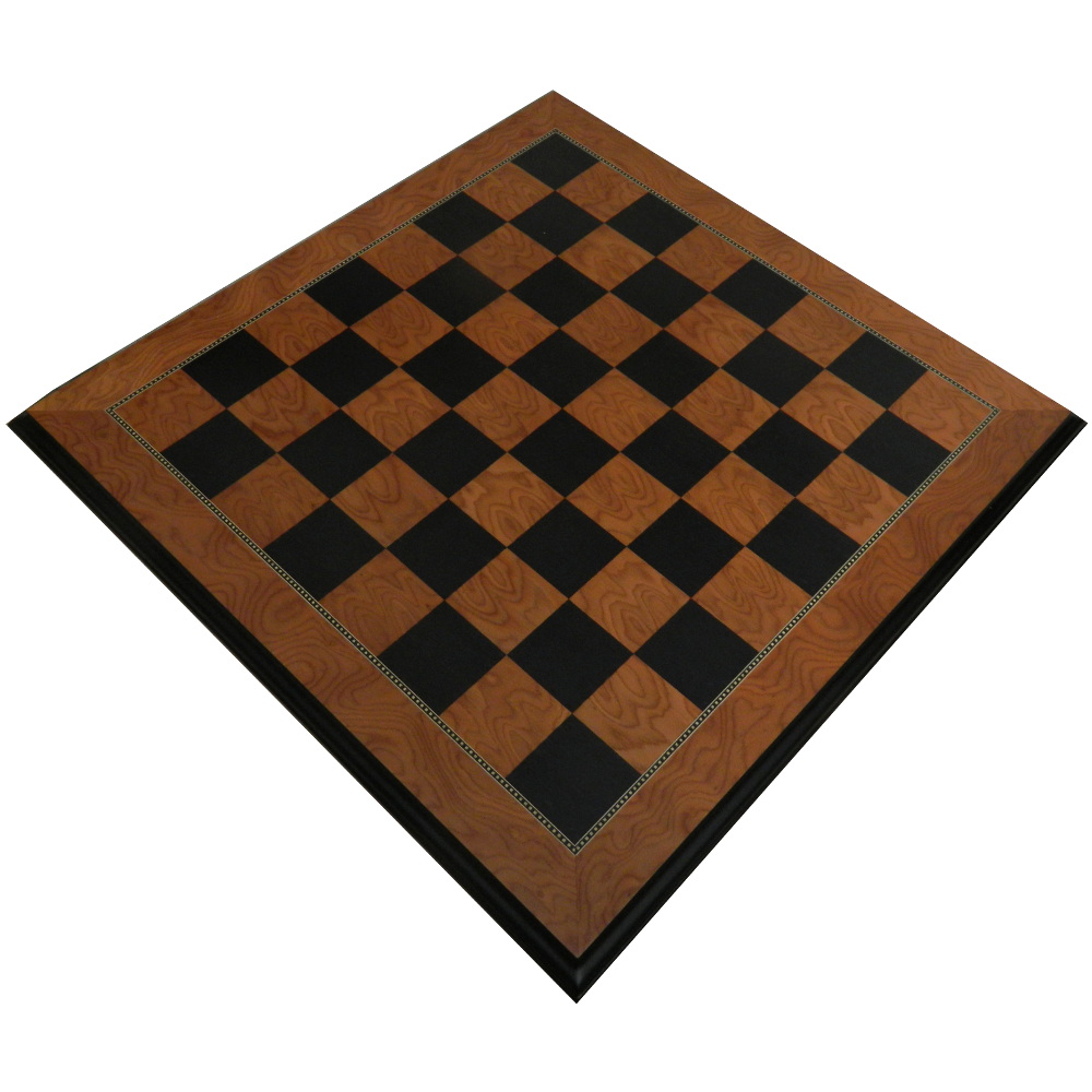 26" Mark of Westminster Black and Burl Presidential Style Chess Board ...