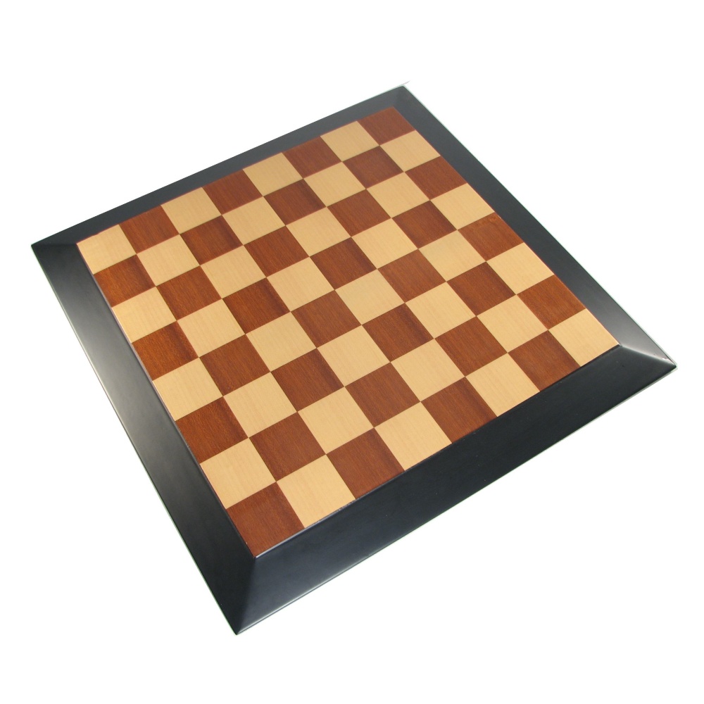 17 1/2" European Mahogany Chess Board with 1 3/4" Squares - Pyramidal Style