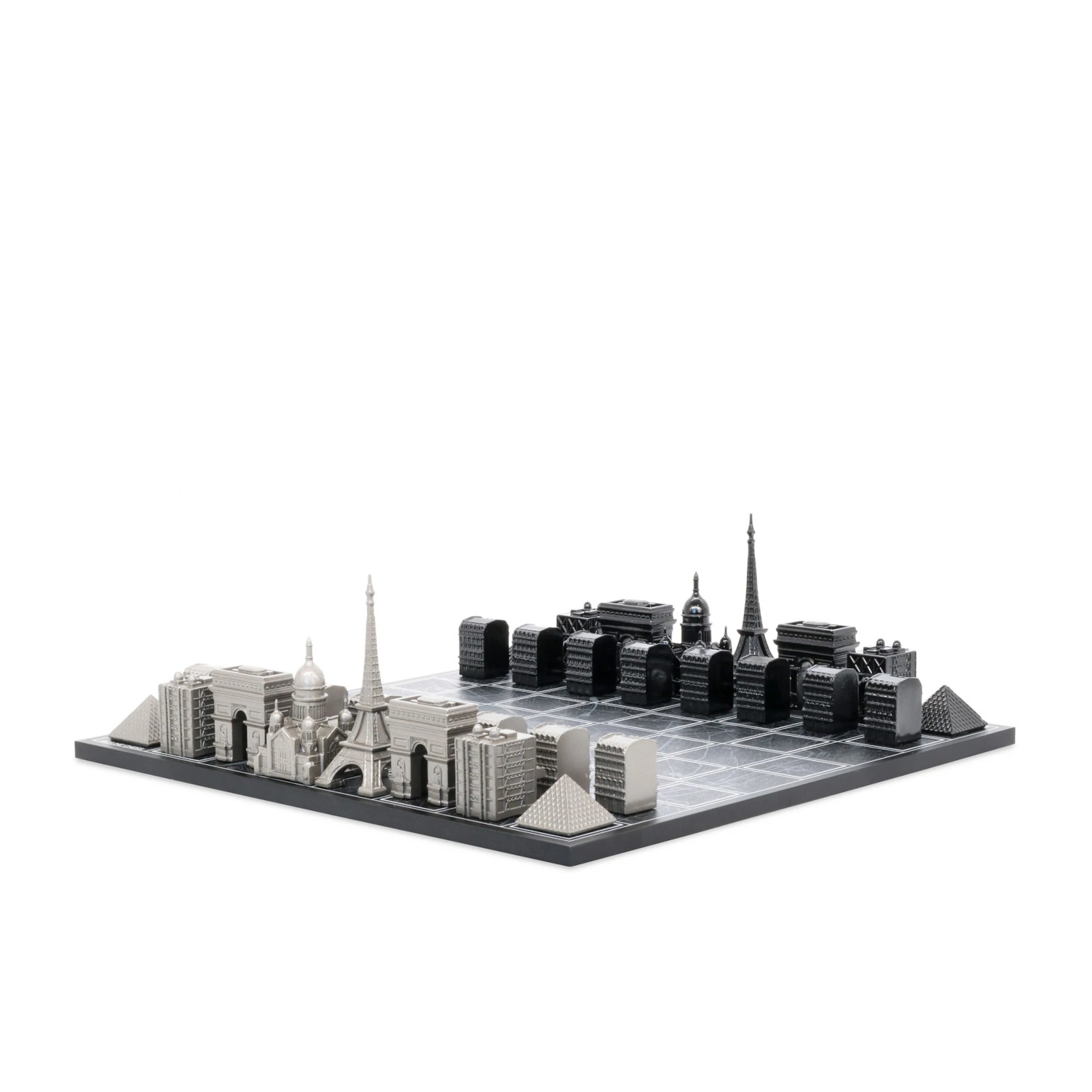 Paris Skyline Stainless Steel Chess Set