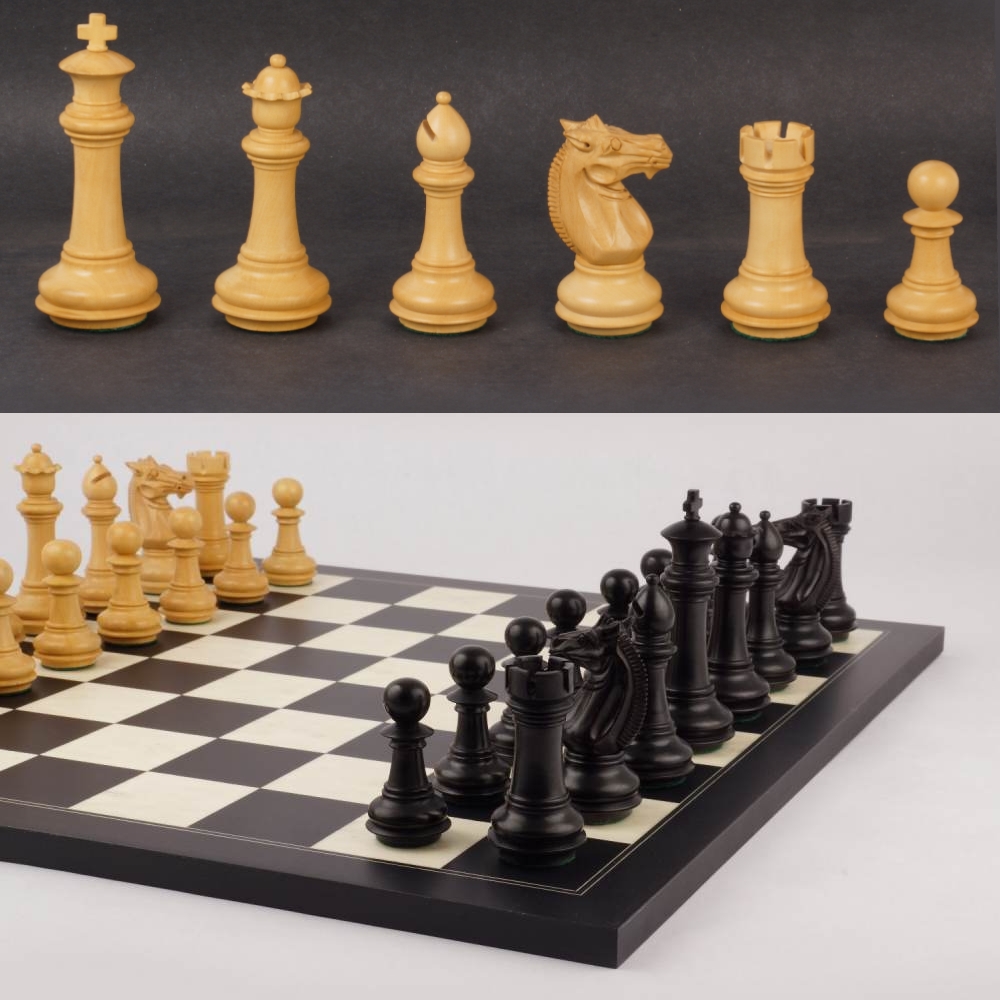 16" Mark of Westminster Ebonized Phalanx Executive Chess Set