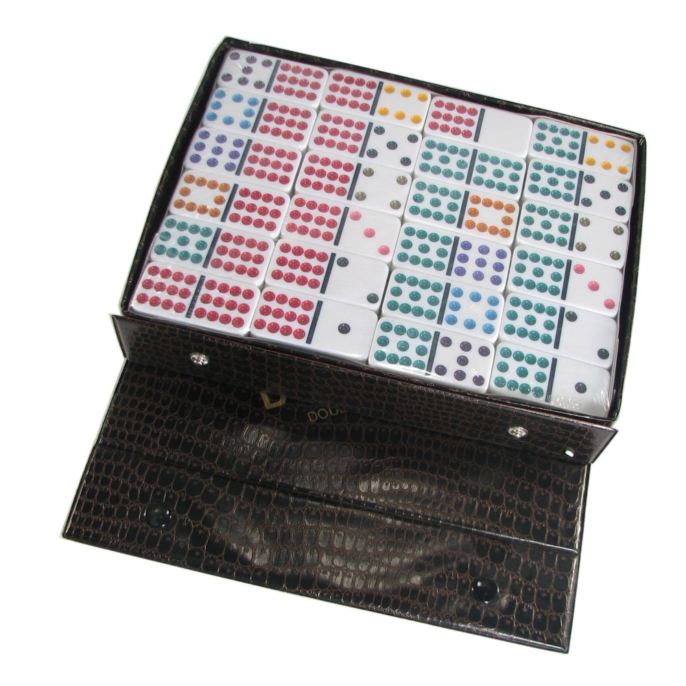 Professional Double Twelve Dominoes with colored dots