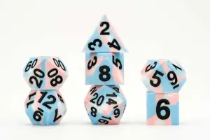 Gaymers Pride Transgender Flag 7RPG Dice Set