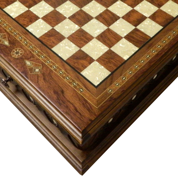 Opulent Turkish Storage Chess Board with 1.5" Squares