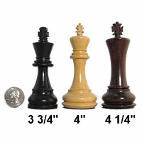 Staunton Chess Pieces by King Height